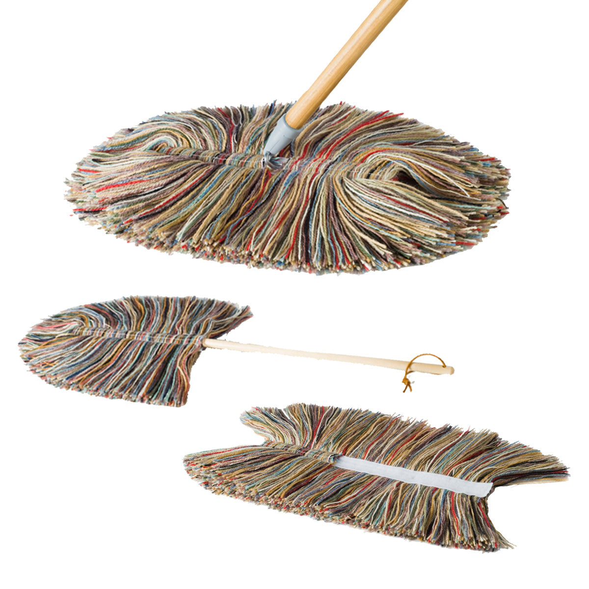 TRIO - Big Wooly Wooden Handle, Hand Duster & Extra Head – Sladust